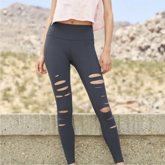 ALO Yoga | Pants & Jumpsuits | Alo High Waisted Ripped Warrior Leggings ...